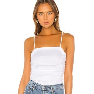 Free People | Tops | Nwt Free People White Ruched Bodysuit | Poshmark